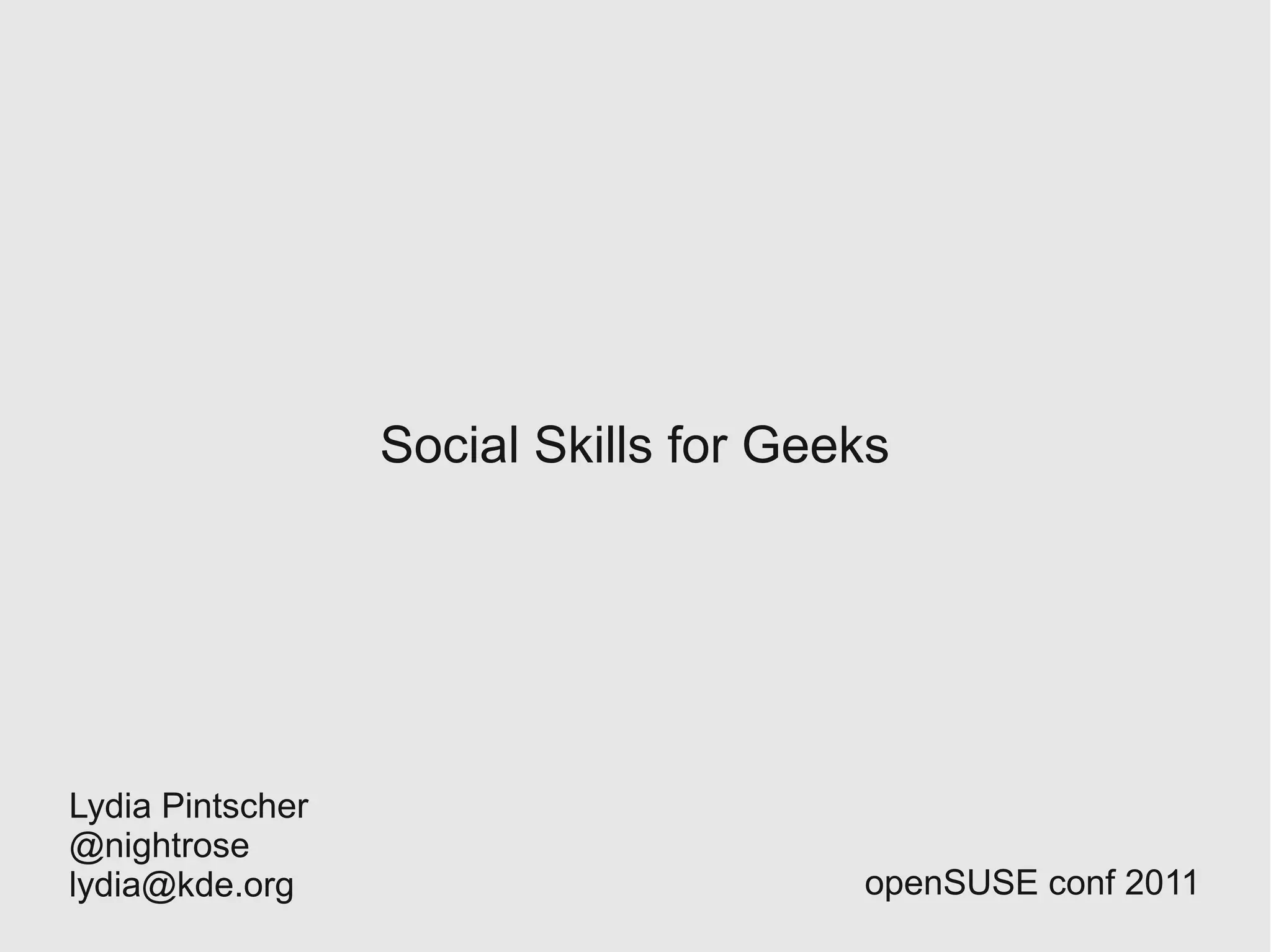 Social skills for geeks | PPT