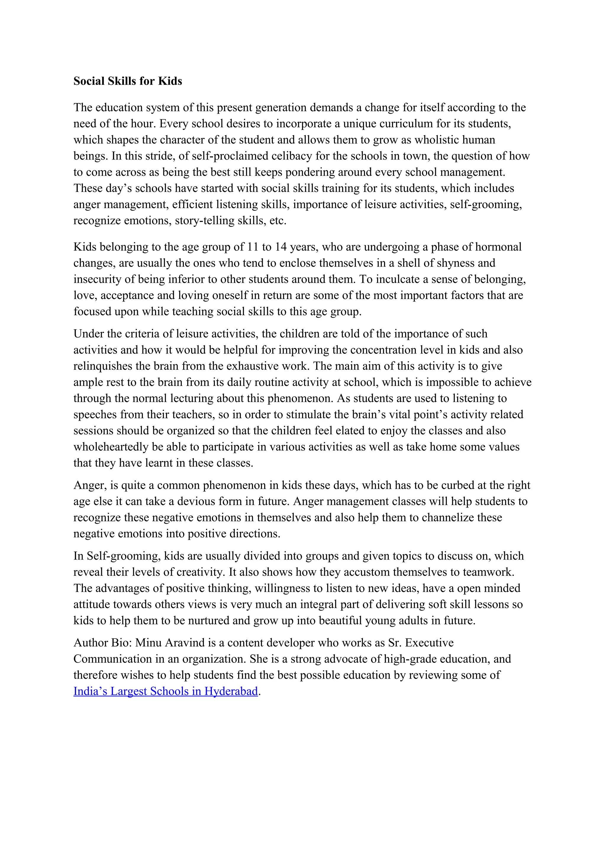 Social skills for kids | DOC