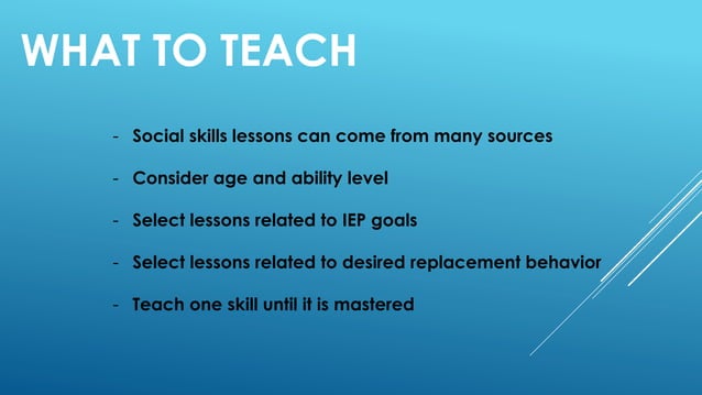 Social skills instruction | PPT