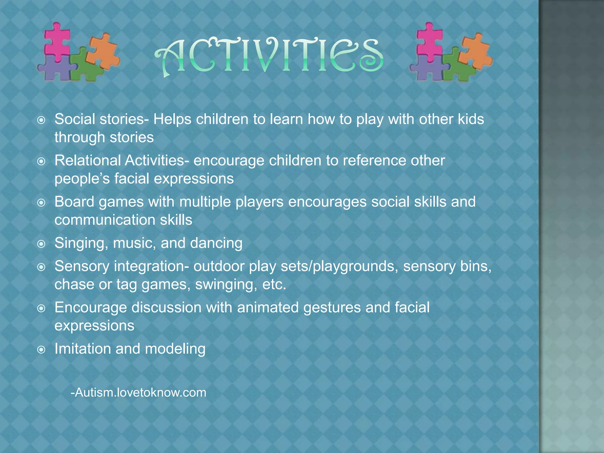 Social skills of children with autism presentation | PPTX