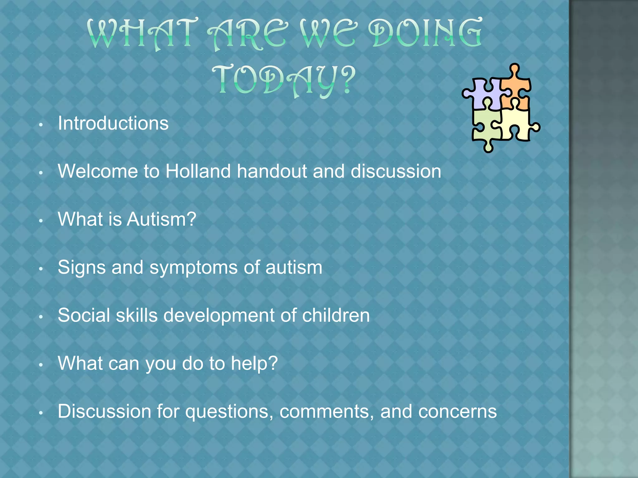Social skills of children with autism presentation | PPTX