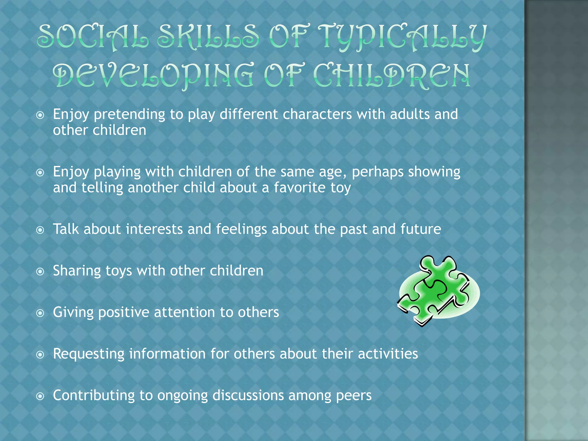 Social skills of children with autism presentation | PPTX