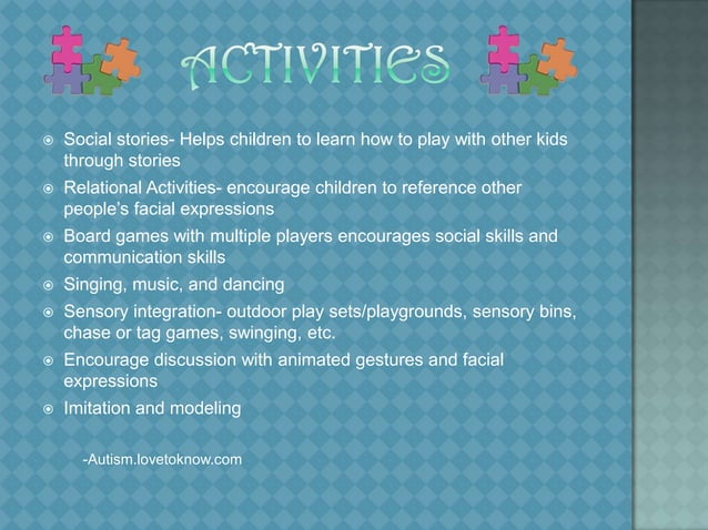 Social skills of children with autism presentation | PPTX | Brain and ...