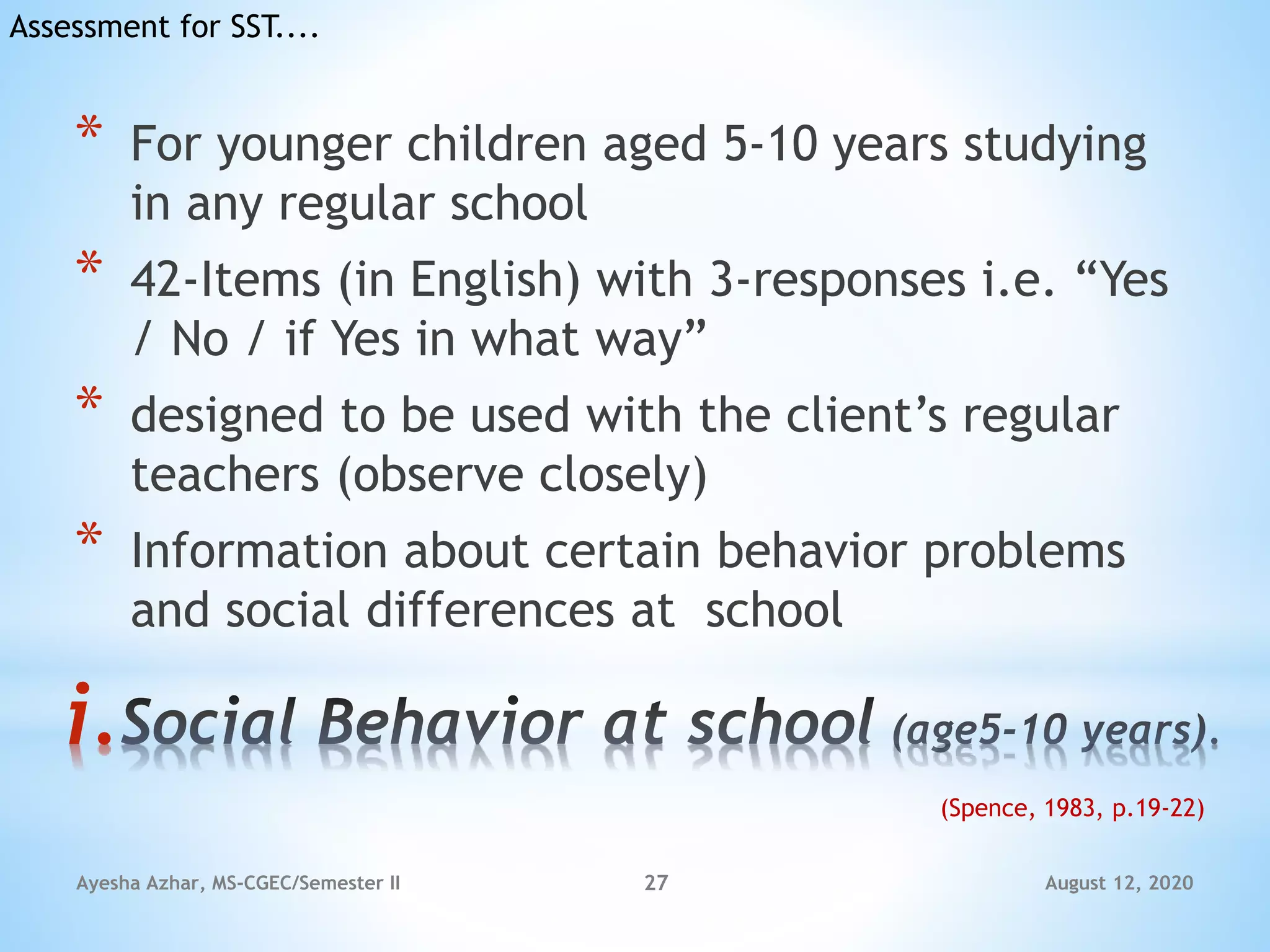Social Skills Training (SST) for Students | PPTX