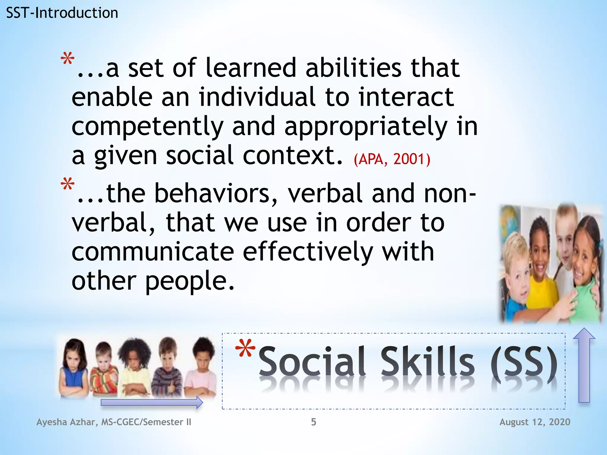 Social Skills Training (SST) for Students | PPTX