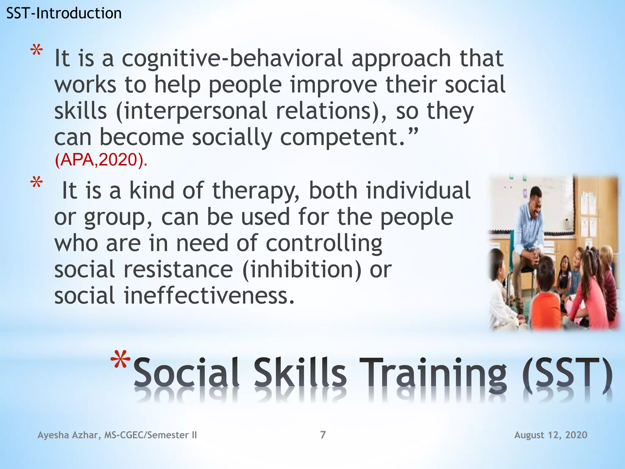 Social Skills Training (SST) for Students | PPTX