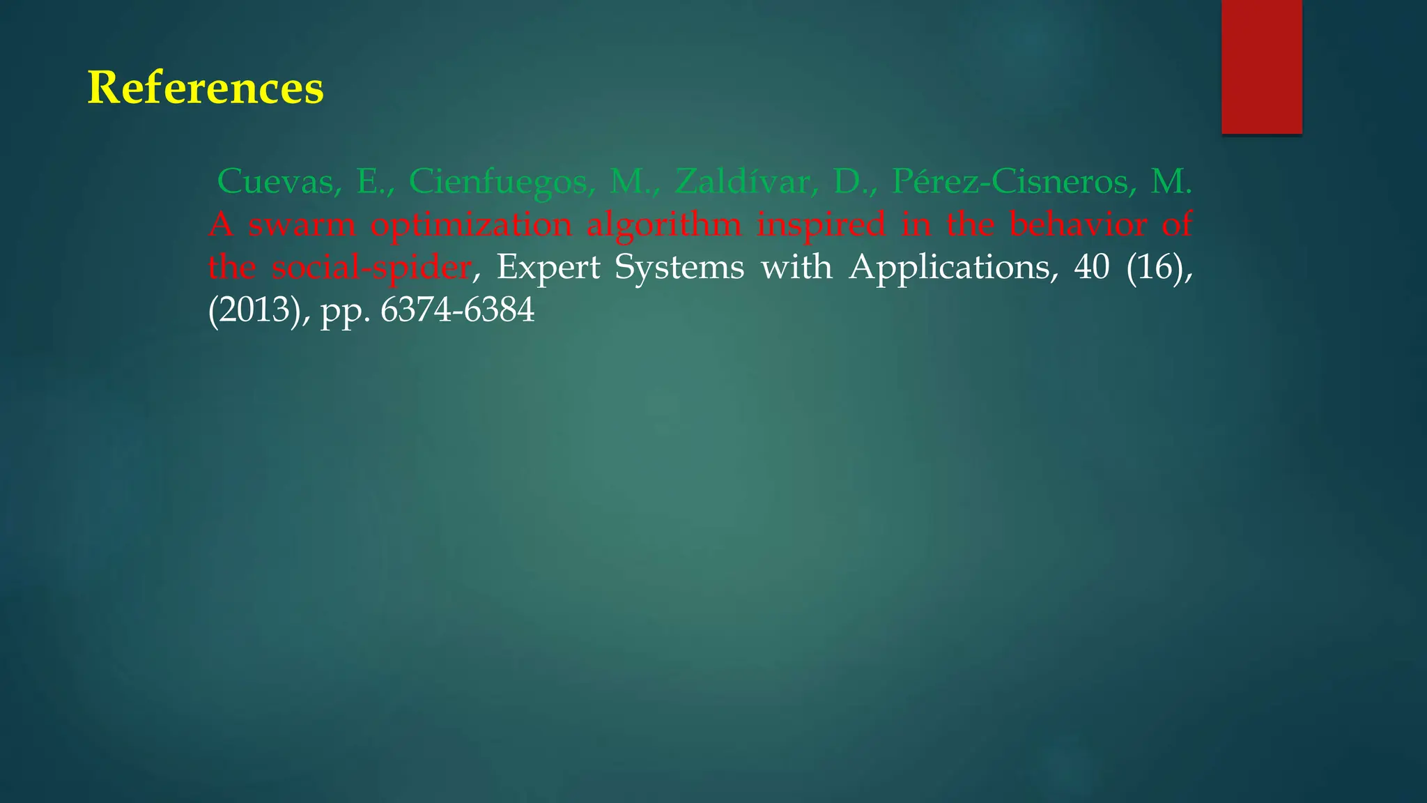 Social Spider optimization (SSO ).pptx