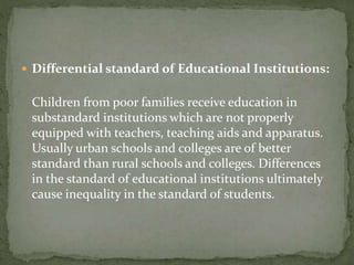 Contemporary India and Education- Social statification | PPTX