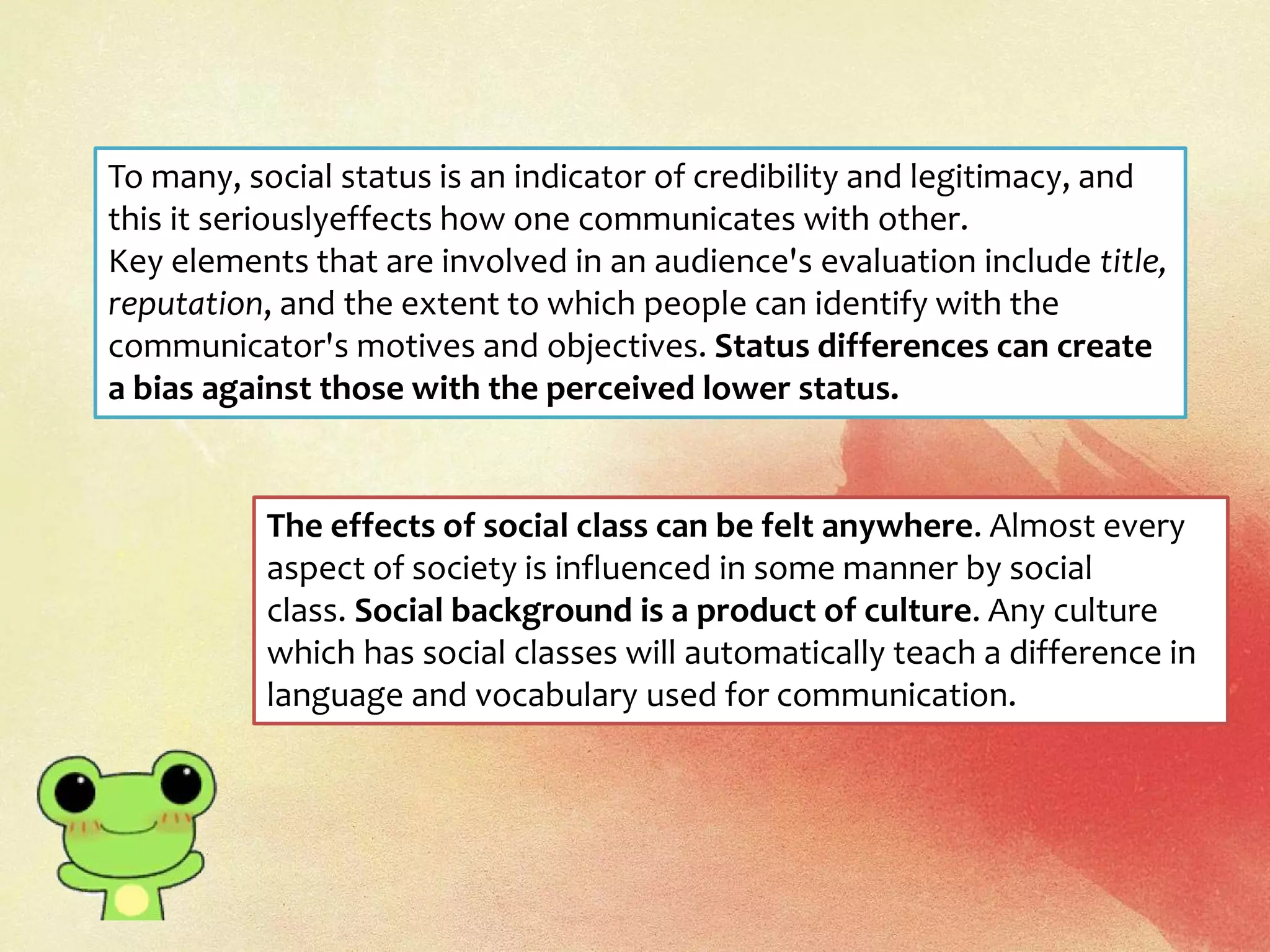 HOW SOCIAL STATUS AFFECT COMMUNICATION | PPTX