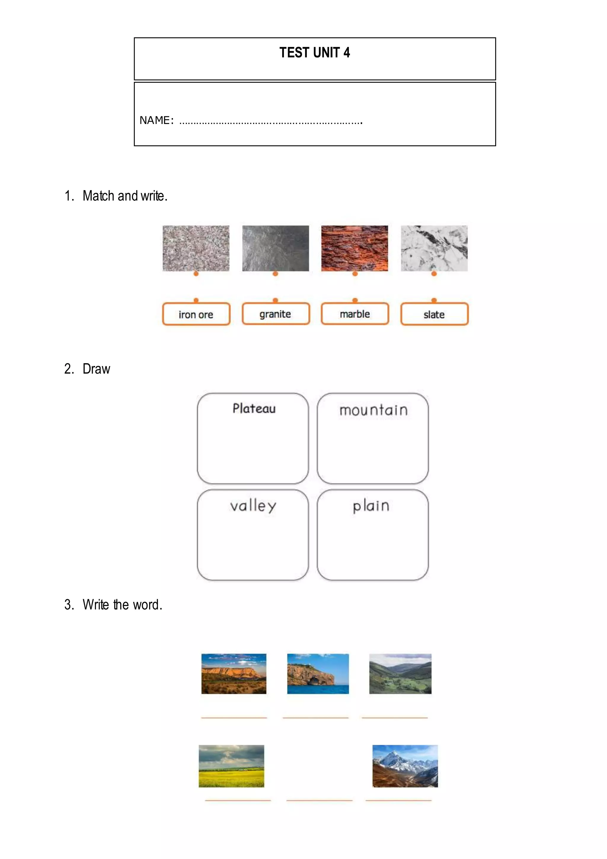 Socials test unit 4 | DOCX