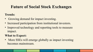 Social Stock Exchange (SSE) . The DHAN Academy | PPTX