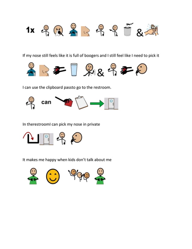 Do Not Pick Your Nose Social Story | PPTX