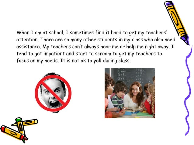 Social story getting teachers' attention | PPT | Education