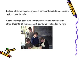 Social story getting teachers' attention | PPT