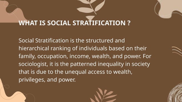 Social Stratification between three classes | PPTX