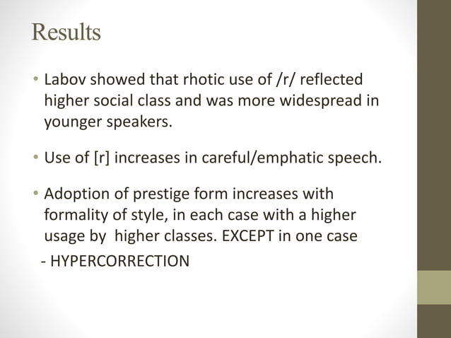 Social stratification of (r) in New York City Department Stores | PPTX