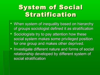 Social stratification systems | PPT