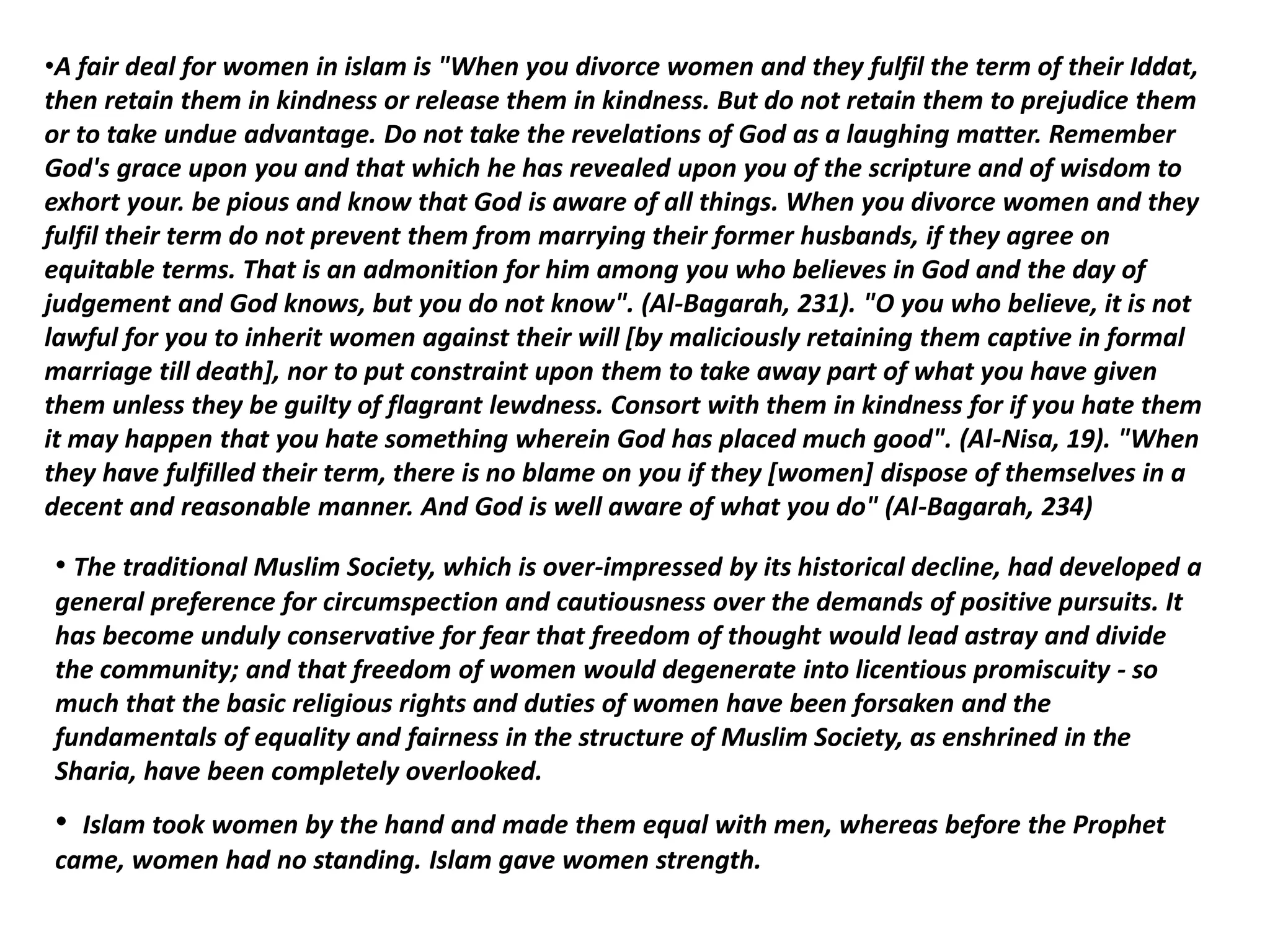 Social structure in a Muslim society and its impact on women's status | PPT