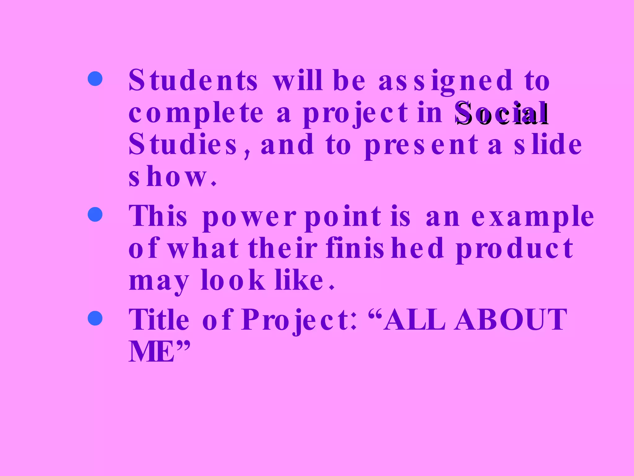 Social Studies - All About Me | PPT