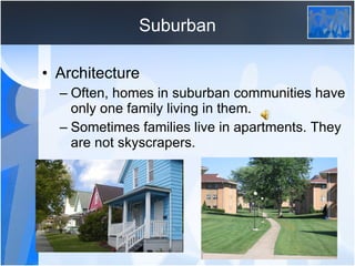 Community types: urban, rural and suburban. | PPT