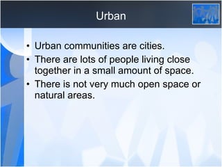 Urban Communities Grade 3