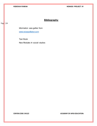 Social studies Grade Nine Project | DOCX