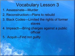 Social Studies Grade 5 Chapter 3 lessons 3 and 4 Reconstruction and Its ...