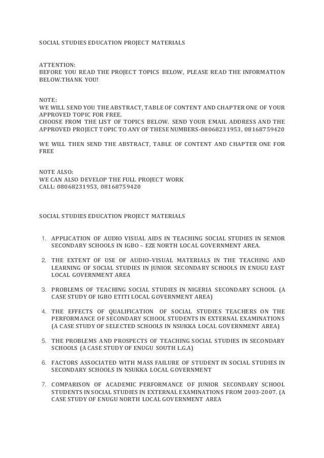 Social studies education project materials 8 | PDF