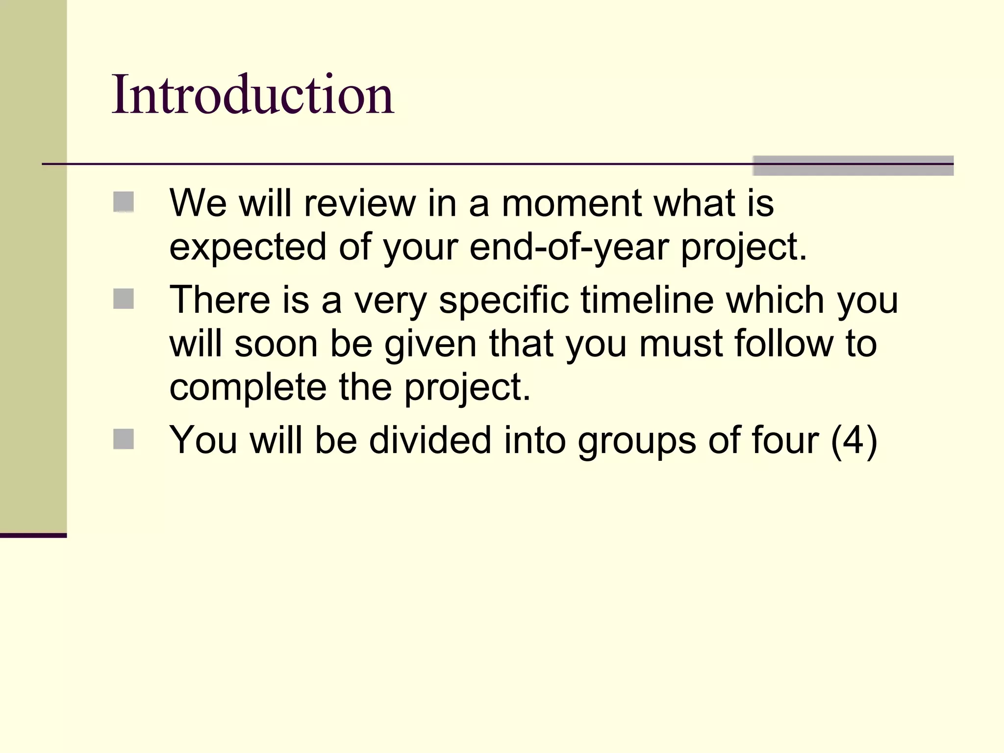 Social Studies End Of Year Project May 2009 | PPT