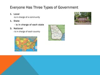Social Studies Government Basics - Local, State, and National | PPT