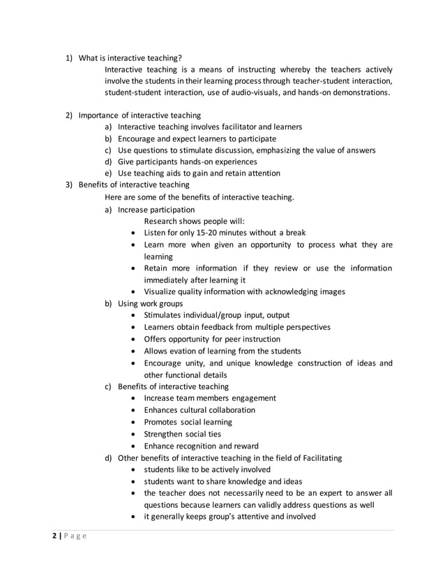 INTERACTIVE TEACHING AND INSTRUCTIONAL MATERIALS | PDF