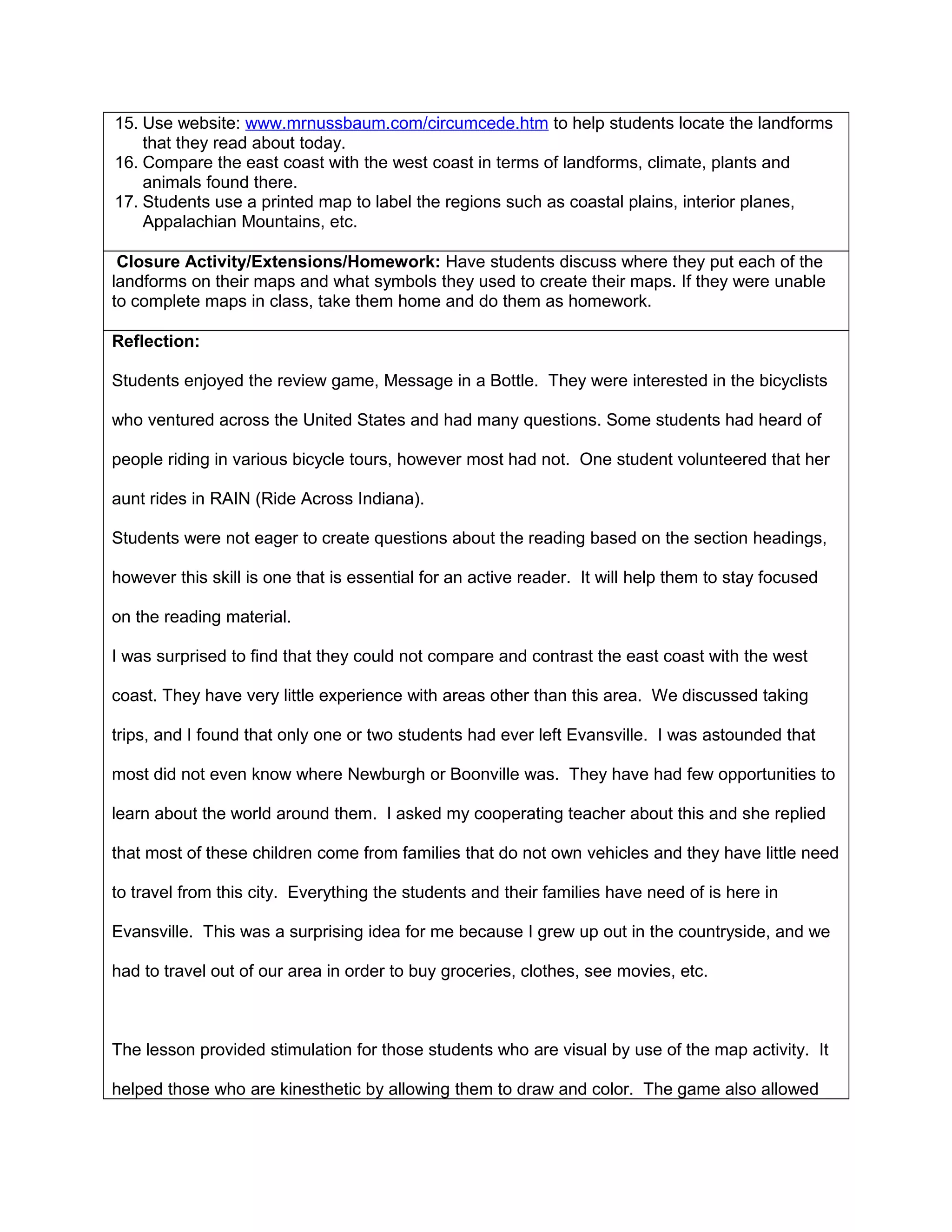 Social studies lesson plan #1 | DOC