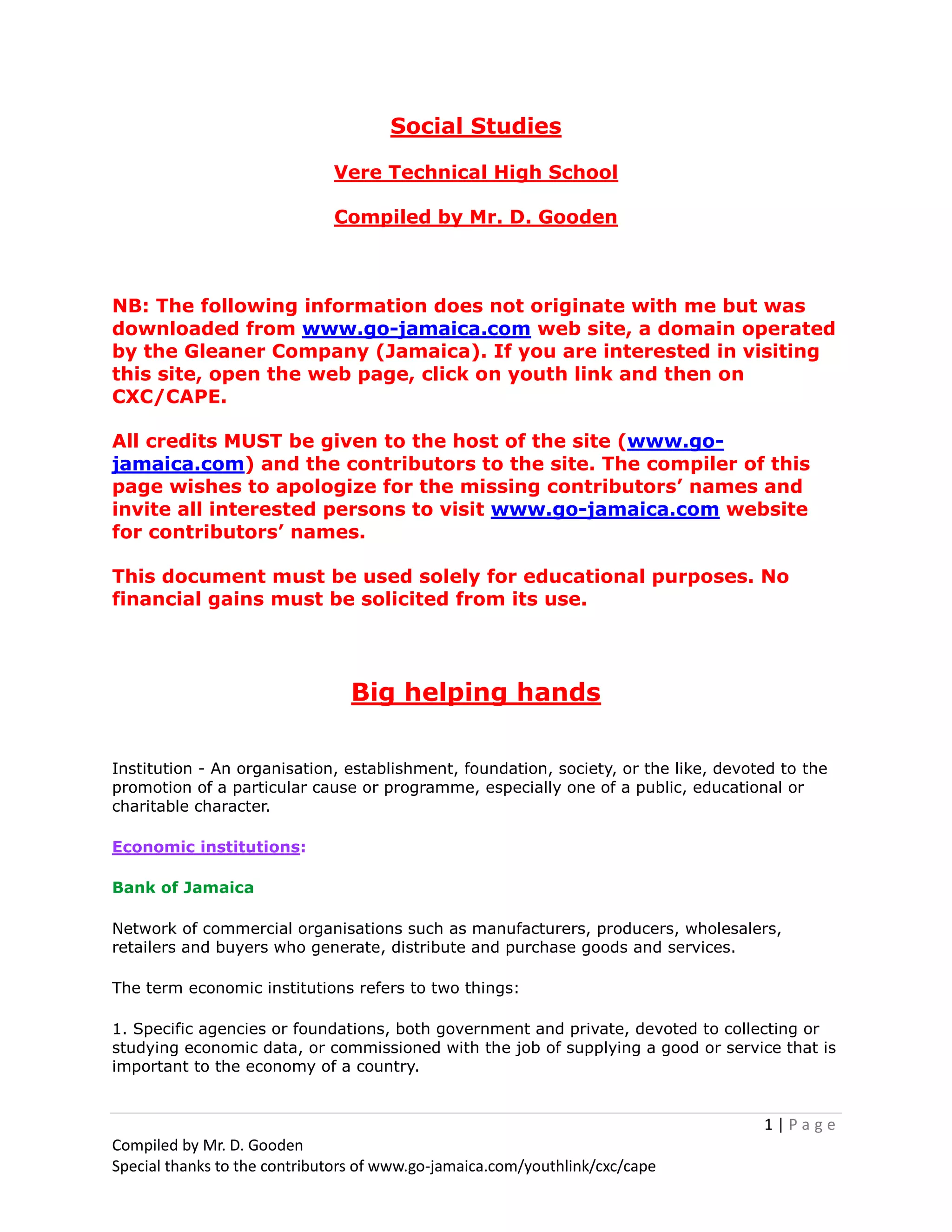 Social Studies Notes And Revision | PDF