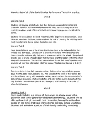Social studies performance tasks 1,2,3 | DOCX