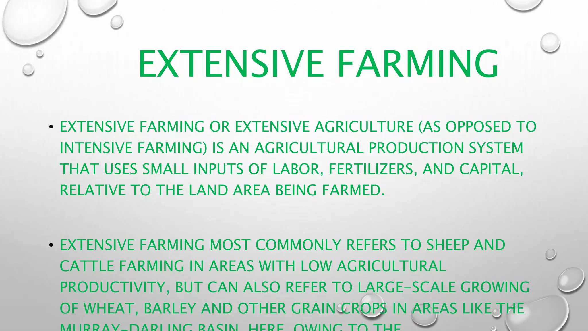 Intensive and Extensive Farming | PPTX