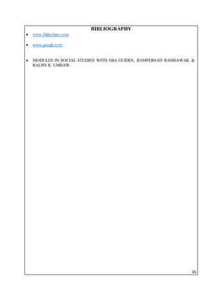 Social Studies SBA (CRIME IN MY COMMUNITY) | DOCX