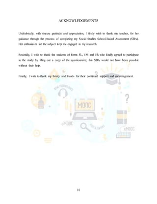 Social Studies (SBA Sample) | DOCX