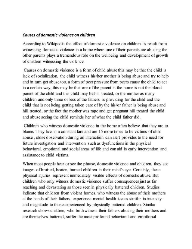 Social studies sba about domestic violence | DOCX | Debated Sensitive ...