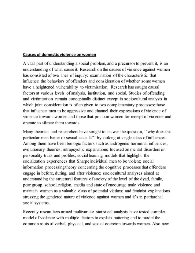 Social studies sba about domestic violence | DOCX | Debated Sensitive ...