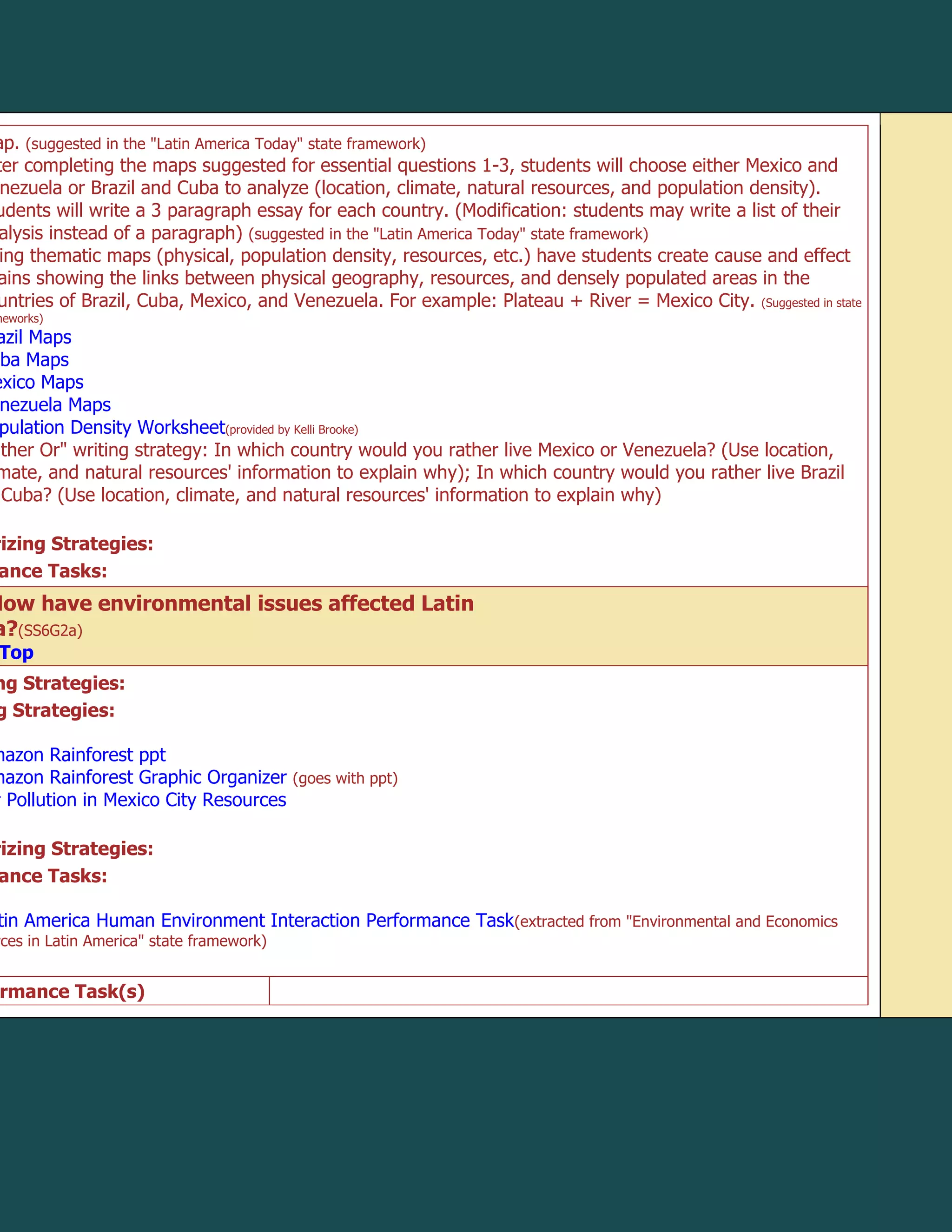 Social studies teachers note latin america | DOCX