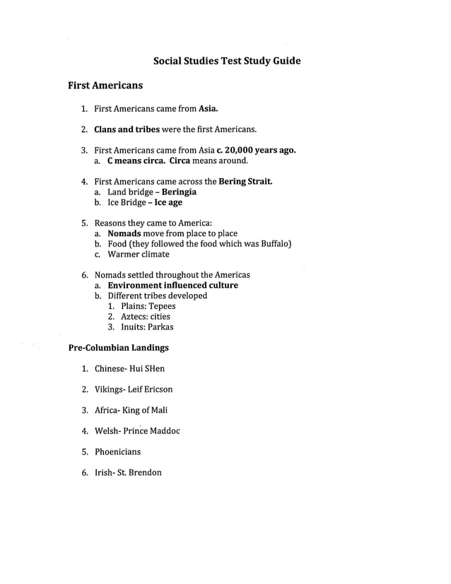 Social studies test_study_guide | PDF