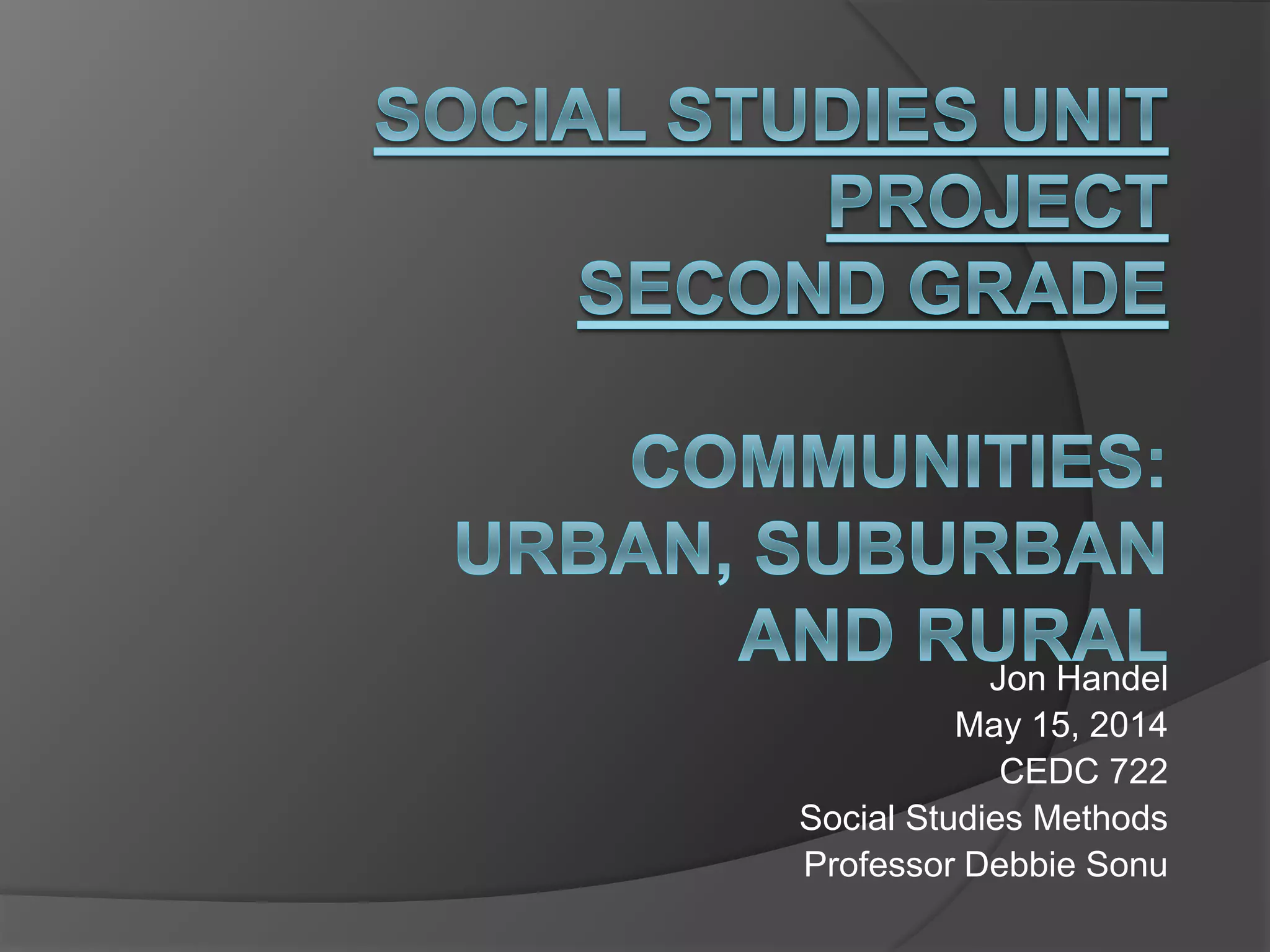 Social Studies Unit - Communities (Urban, Suburban & Rural) - Second ...