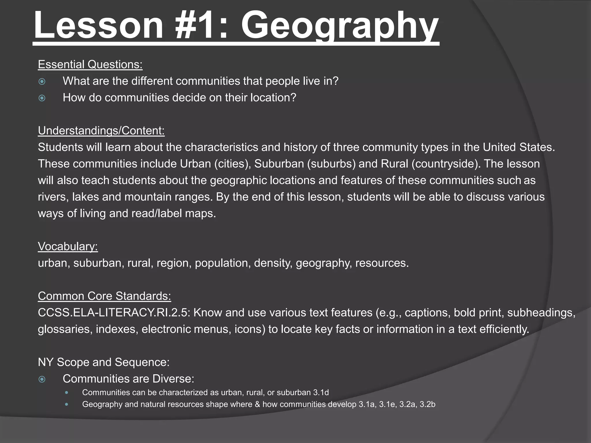 Social Studies Unit - Communities (Urban, Suburban & Rural) - Second ...