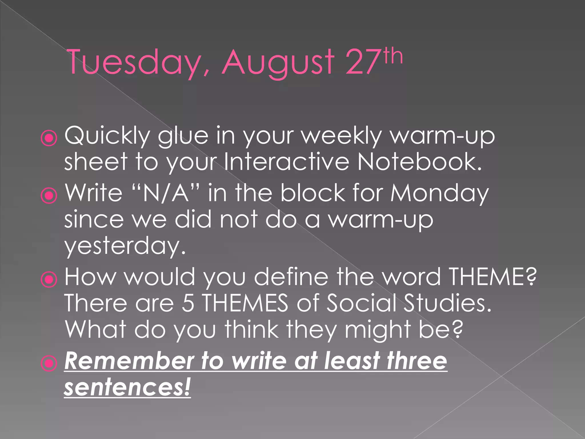 Social studies warm ups | PPTX