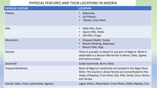 PHYSICAL FEATURES IN NIGERIA | PPTX