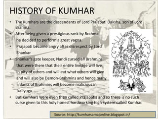 SOCIAL STURUCTURE AND FUNCTIONS OF KUMHAR SOCIETY GROUP | PPTX
