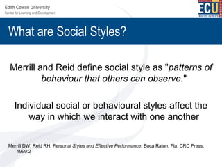 Social styles 2013 sspdd april bu | PPT