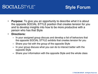 Social style self perception workshop | PPT
