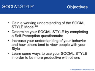 Social style self perception workshop | PPT