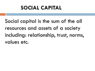 SOCIAL SUSTAINABILITY SOCIAL CAPITAL | PDF